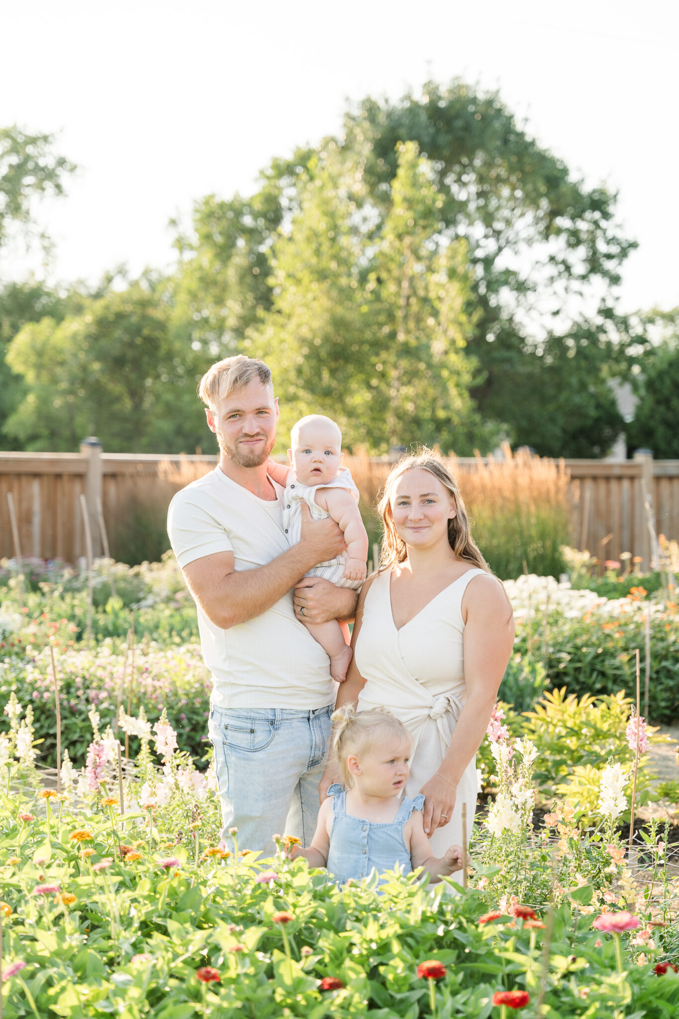 Family photographer in Winnipeg - flower garden photos